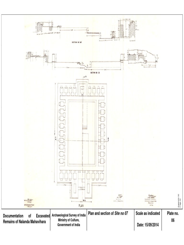 Plan and section drawing of archaeological site no. 07 from the ...