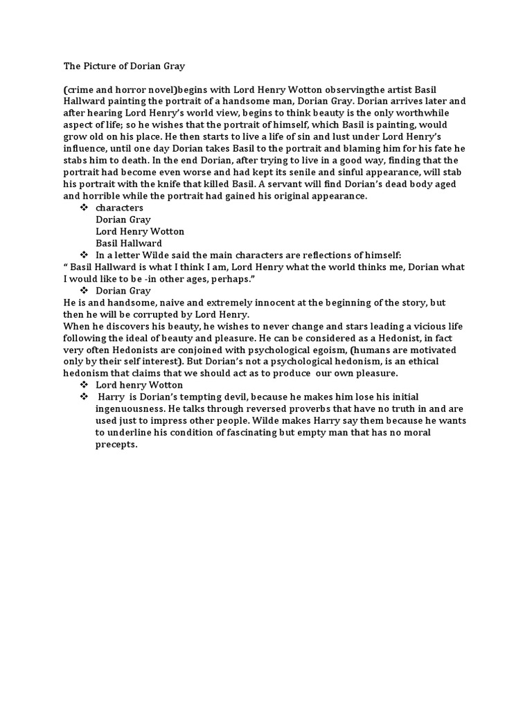 The Picture of Dorian Gray | PDF