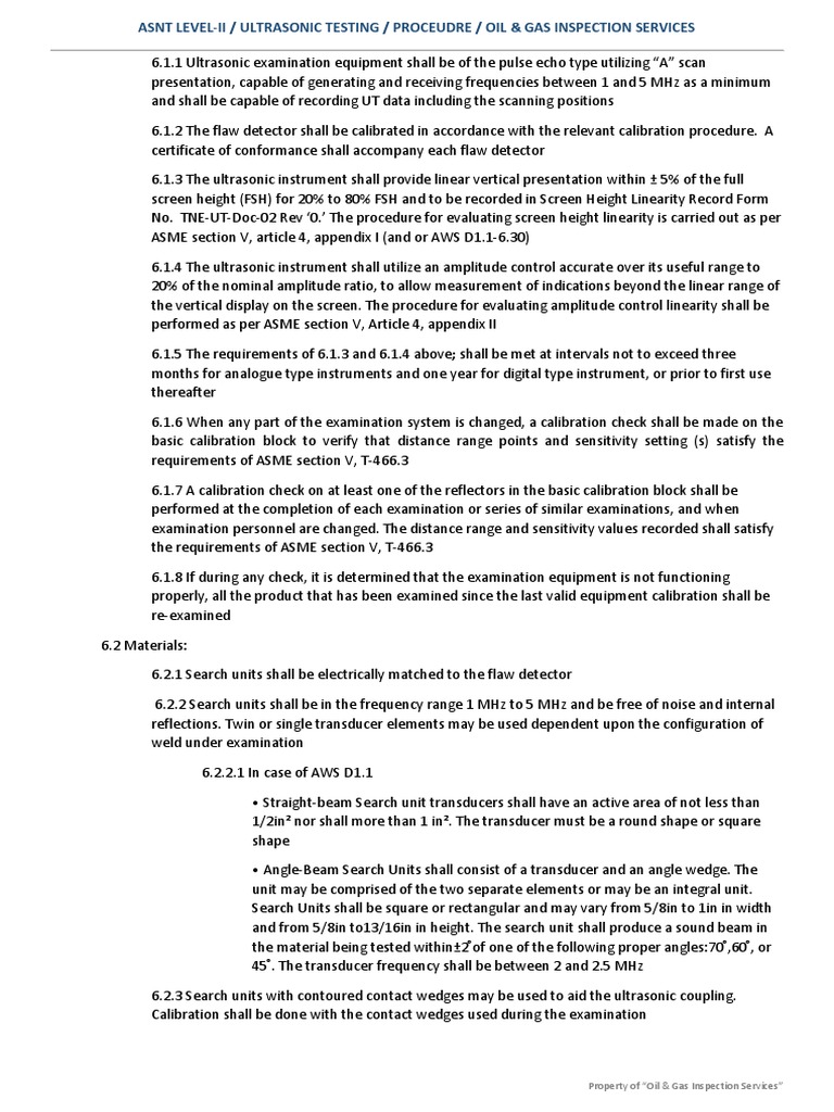 UT Procedure 2 | PDF | Calibration | Ultrasound