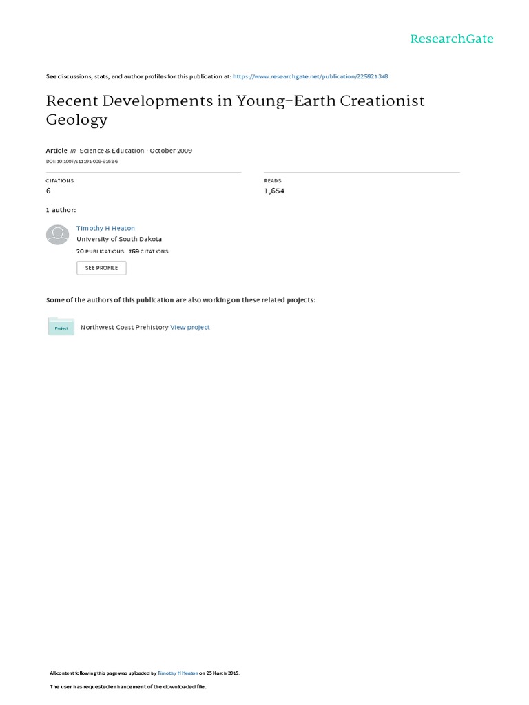 Recent Developments in Young-Earth Creationist Geology: Science ...