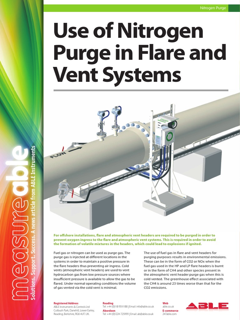 Use of Nitrogen Purge in Flare and Vent Systems | PDF | N Ox | Flow ...