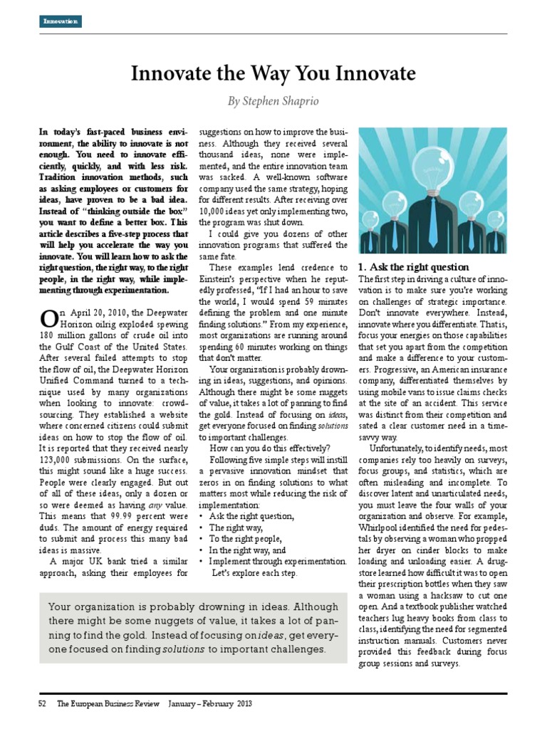 Accelerating Effective Innovation | PDF | Innovation | Experiment