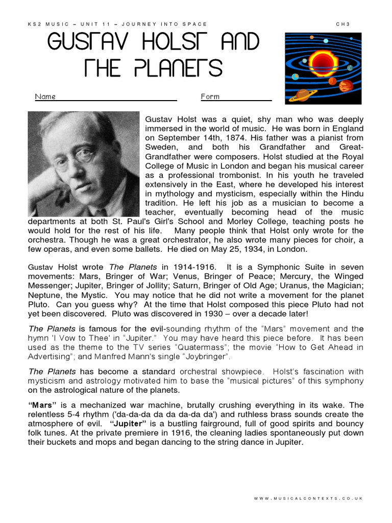 The Planets - Worksheet 2 | PDF | The Planets | Astronomy