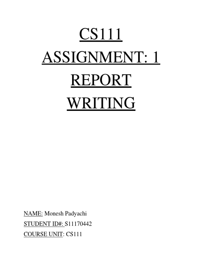 CS111 Assignment 1 Report | PDF | Central Processing Unit | Computer ...