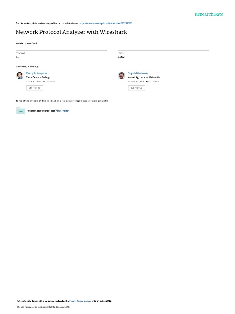 Network Protocol Analyzer With Wireshark: March 2015 | PDF | Internet ...