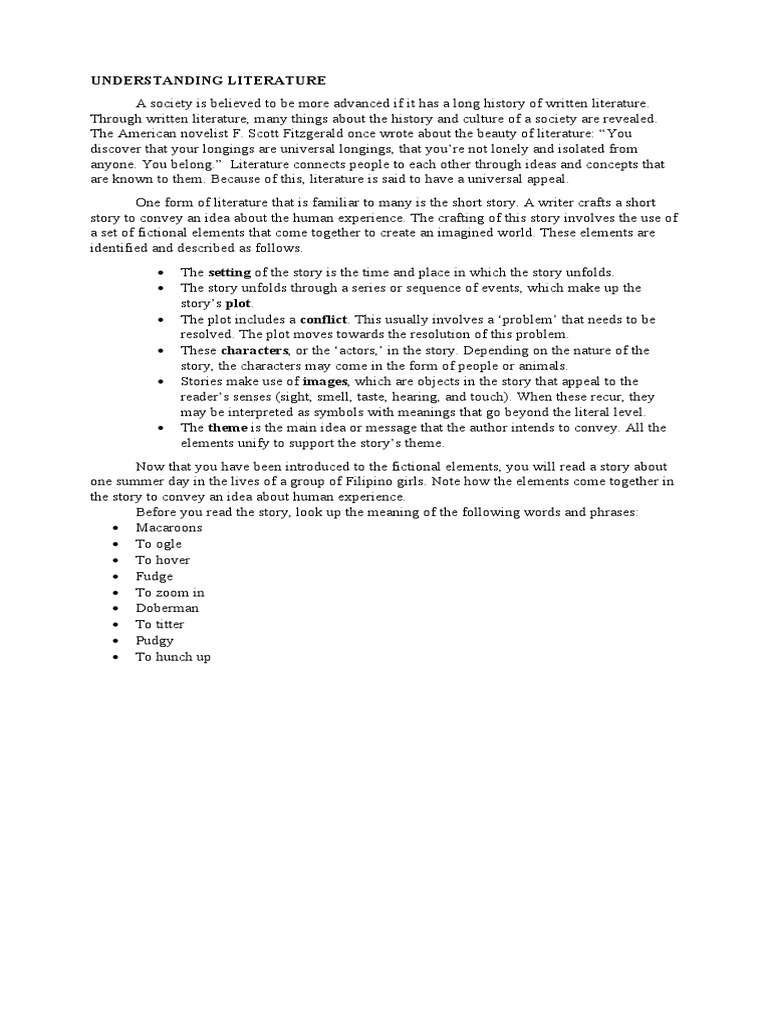 Elements of Short Story Unfolding | PDF | Plot (Narrative) | Idea