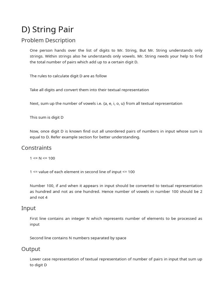D) String Pair: Problem Description | PDF | Array Data Structure ...