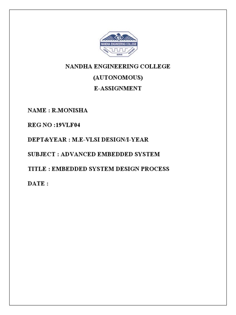 Embedded System Design Process Steps | PDF | Embedded System ...
