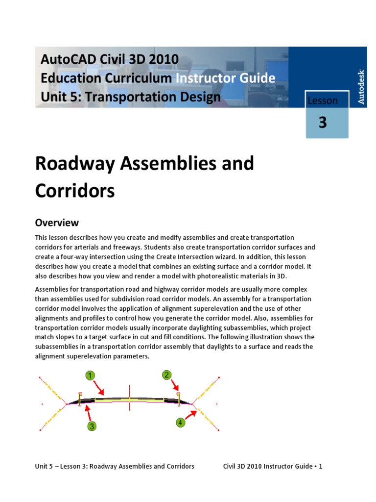 Roadway Assemblies and Corridors: Autocad Civil 3D 2010 Education ...