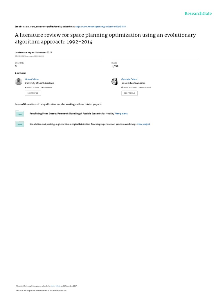 A Literature Review For Space Planning Optimization Using An ...
