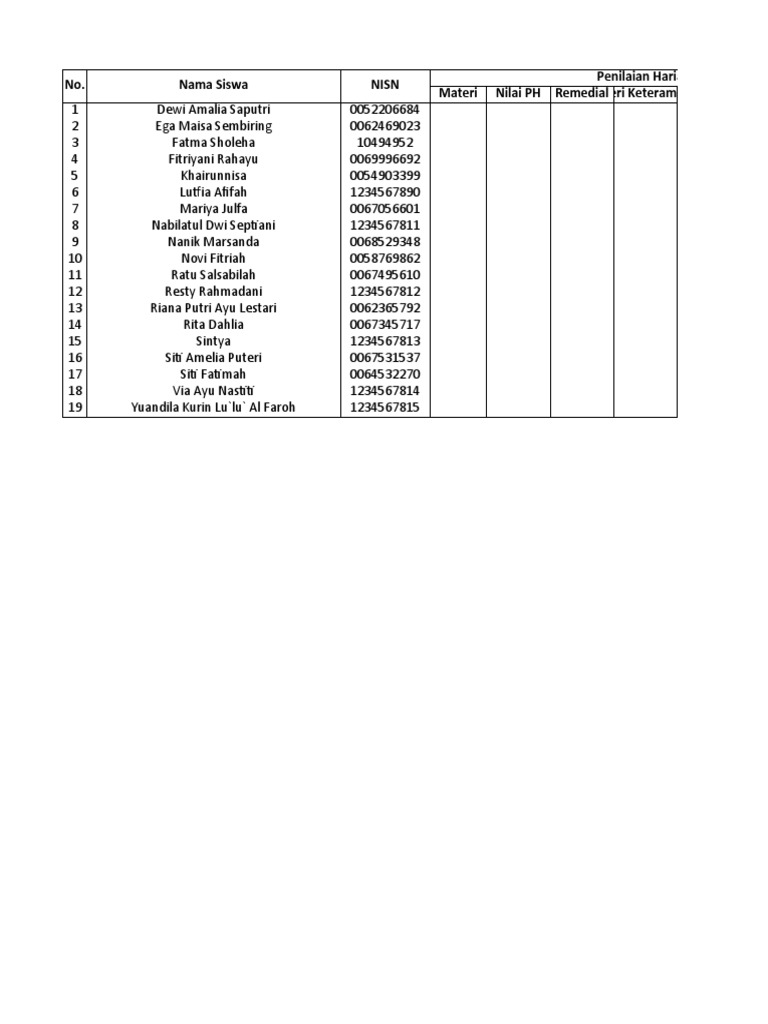 Daily Assessment Records for Students' Academic Performance and Skills ...