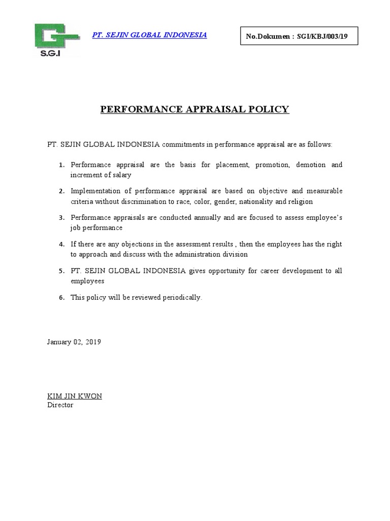 Policy Performance Appraisal | PDF