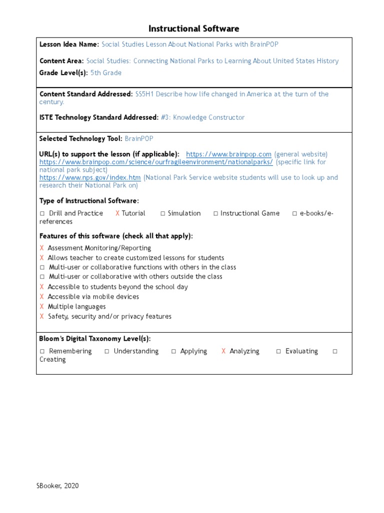 m04 Instructional Software Lesson Idea Ann-Dupree Goodsell | PDF | Teachers | Psychological Concepts