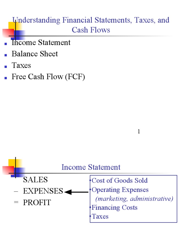 Understanding Financial Statements, Taxes, and Cash Flows: Income ...