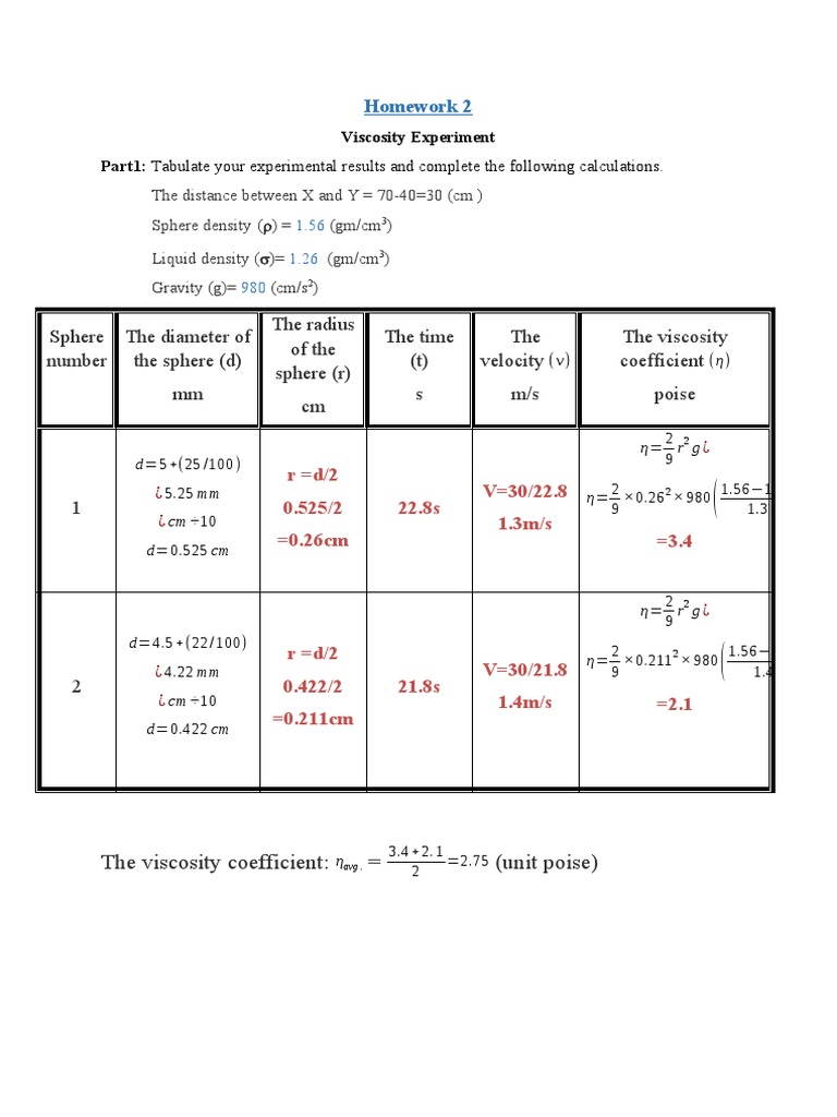 Homework 2 - Viscosity | PDF | Viscosity | Soft Matter