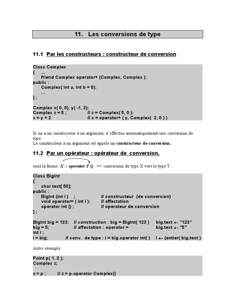 Chap 11 Conversion de Type en C++ | PDF