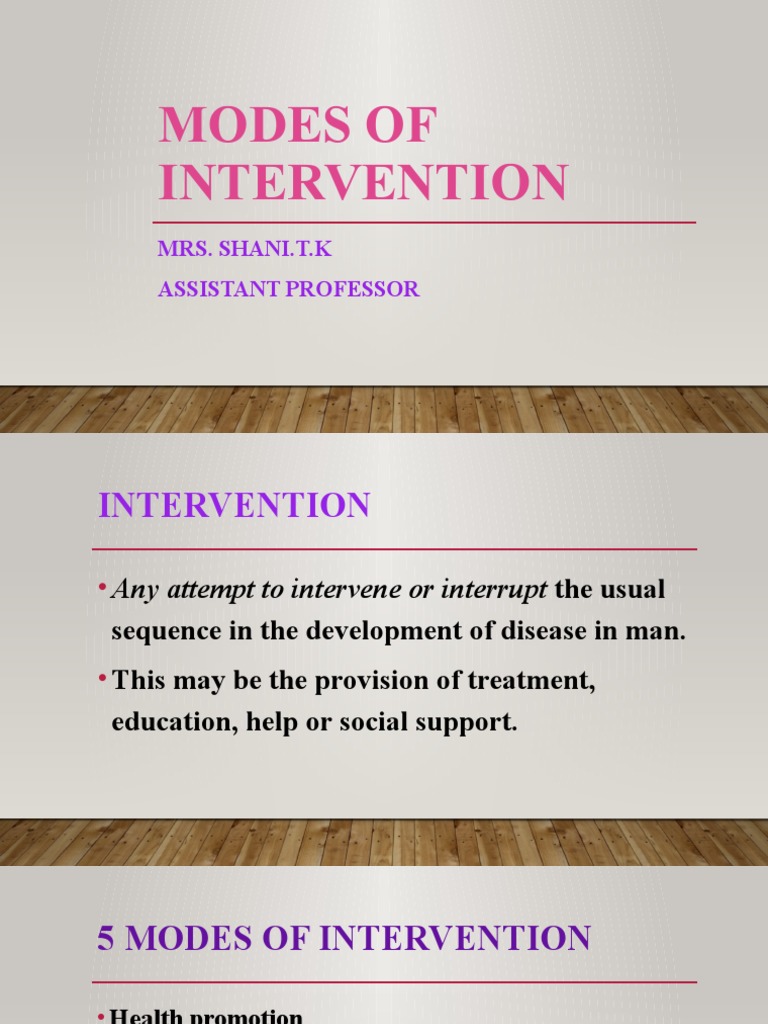 Modes of Intervention in Community Medicine | PDF | Disability | Health ...