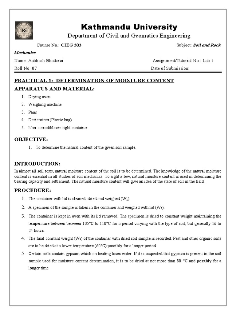 Lab Report | PDF | Civil Engineering | Materials