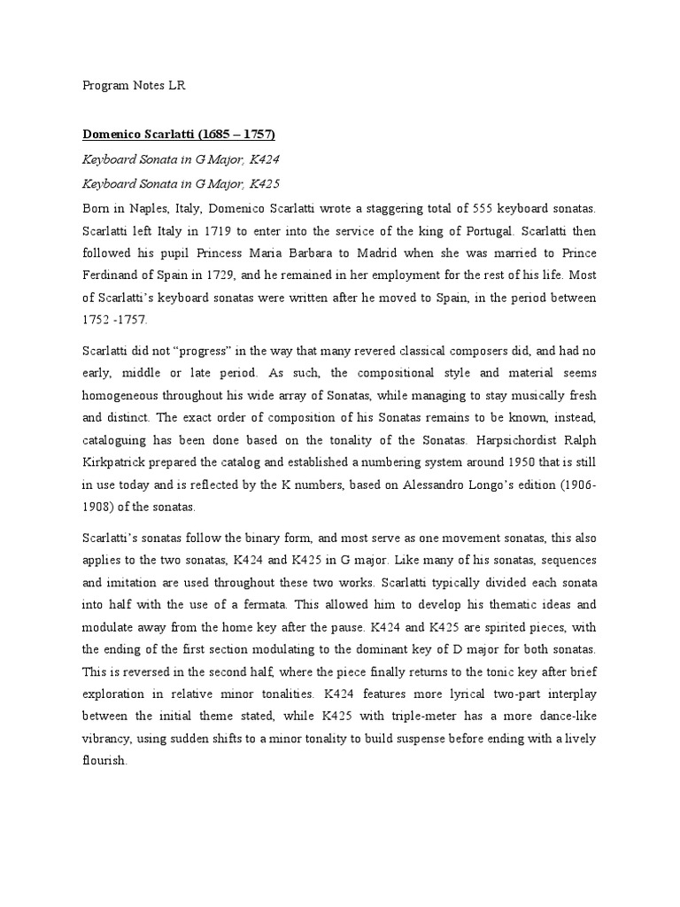 LRSM Program Notes (1490) | PDF | Wolfgang Amadeus Mozart | Musical ...