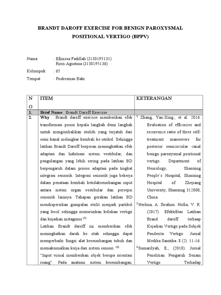 Tidier BRANDT DAROFF EXERCISE FOR BENIGN PAROXYSMAL POSITIONAL VERTIGO ...