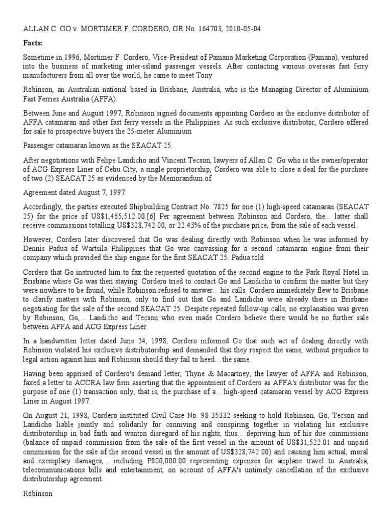 Human Relations Case Digest | PDF | Damages | Sea Captain