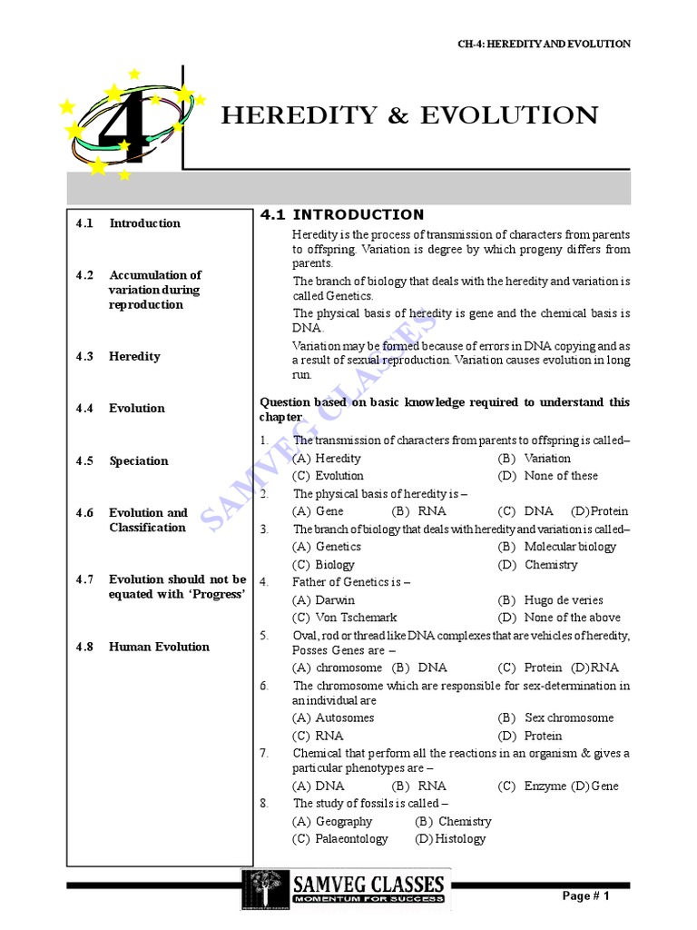 04 - Heredity & Evolution | PDF | Heredity | Evolution
