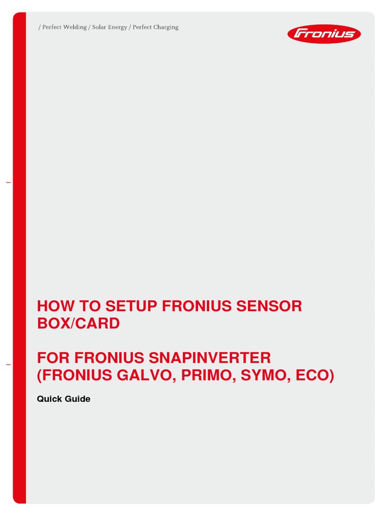 SE QG How To Setup Fronius Sensors EN | Download Free PDF | Wireless Access Point | Sensor