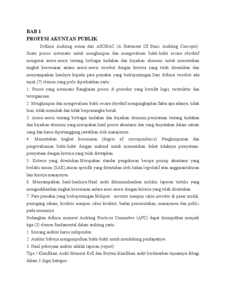 Rangkuman Buku Auditing Mulyadi | PDF