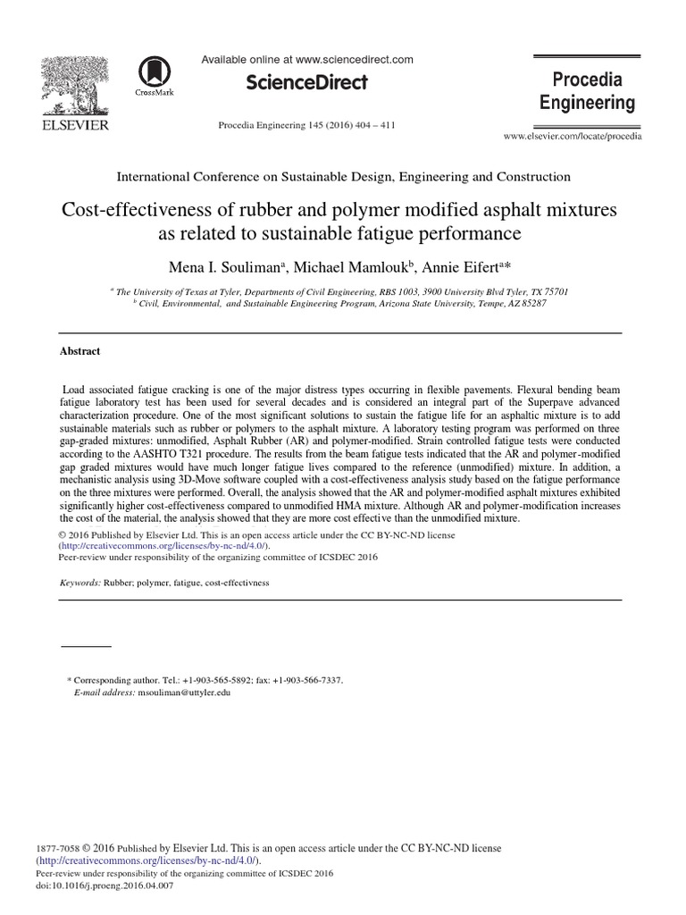 Cost-Effectiveness of Rubber and Polymer Modified Asphalt Mixtures As ...
