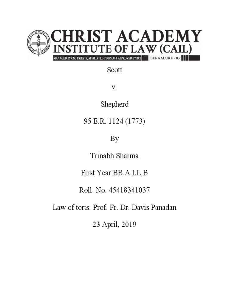 Scott v. Shepherd Case Overview | PDF