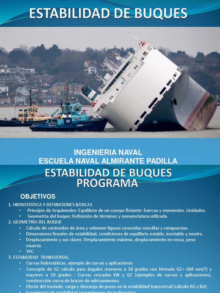 Clase 2 Estabilidad de Buques PDF | PDF | Mecanica clasica | Física Aplicada e Interdisciplinaria