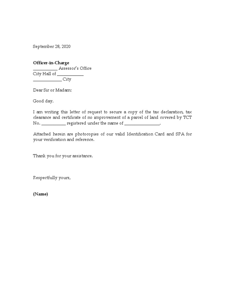 Request For Tax Declaration and Others | PDF