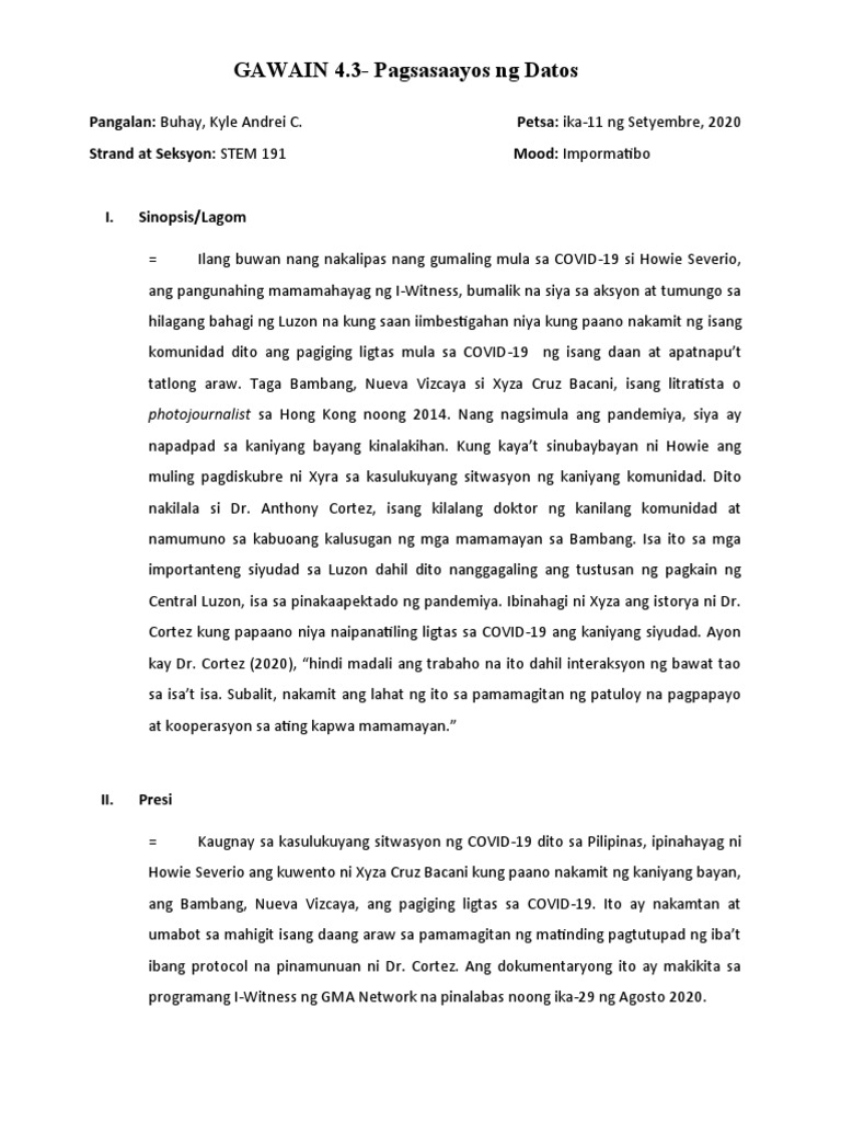 Buhay Kyle Andrei C | PDF