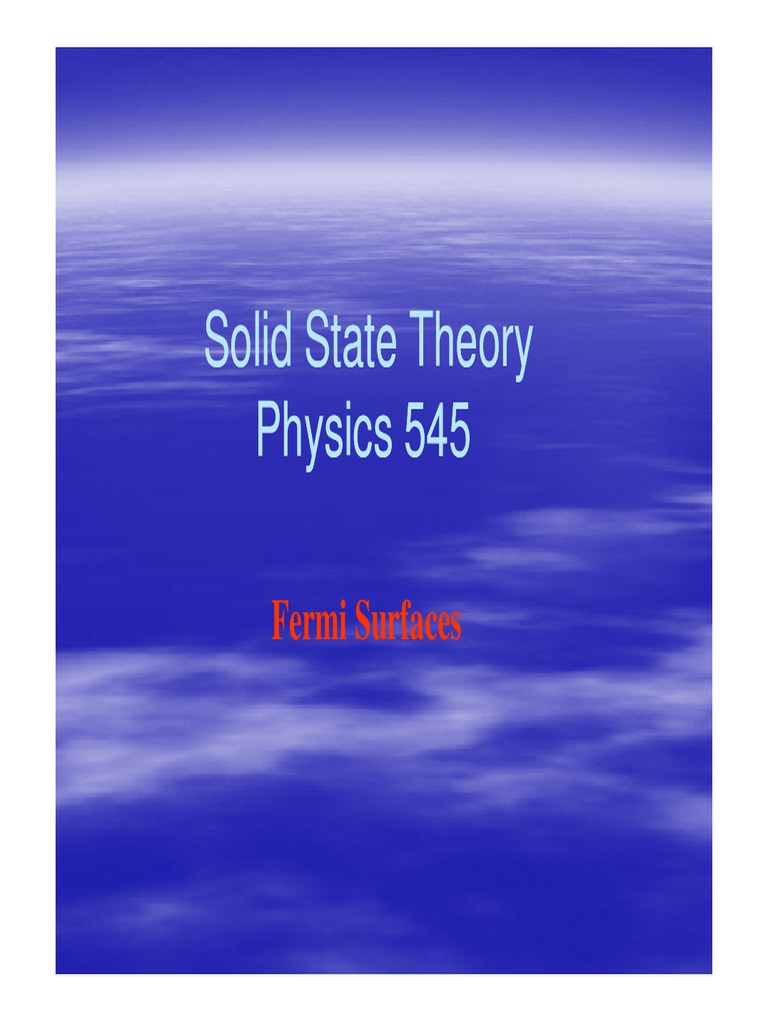 Fermi Surfaces | PDF | Electron | Physical Chemistry