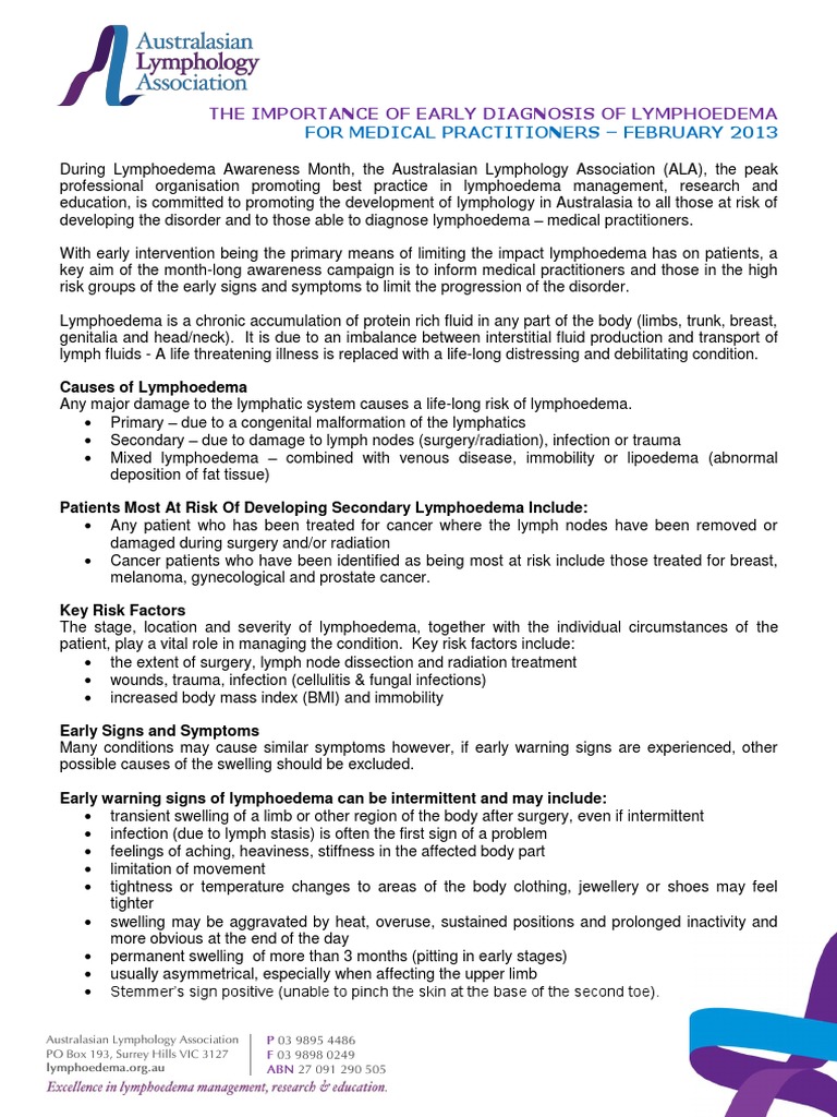 Lymphoedema Awareness for Practitioners | PDF | Angiology | Medical ...