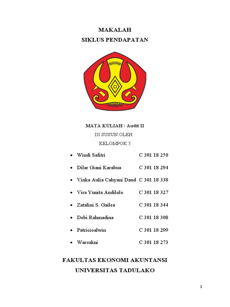 Makalah Siklus Pendapatan Kelompok 5. | PDF