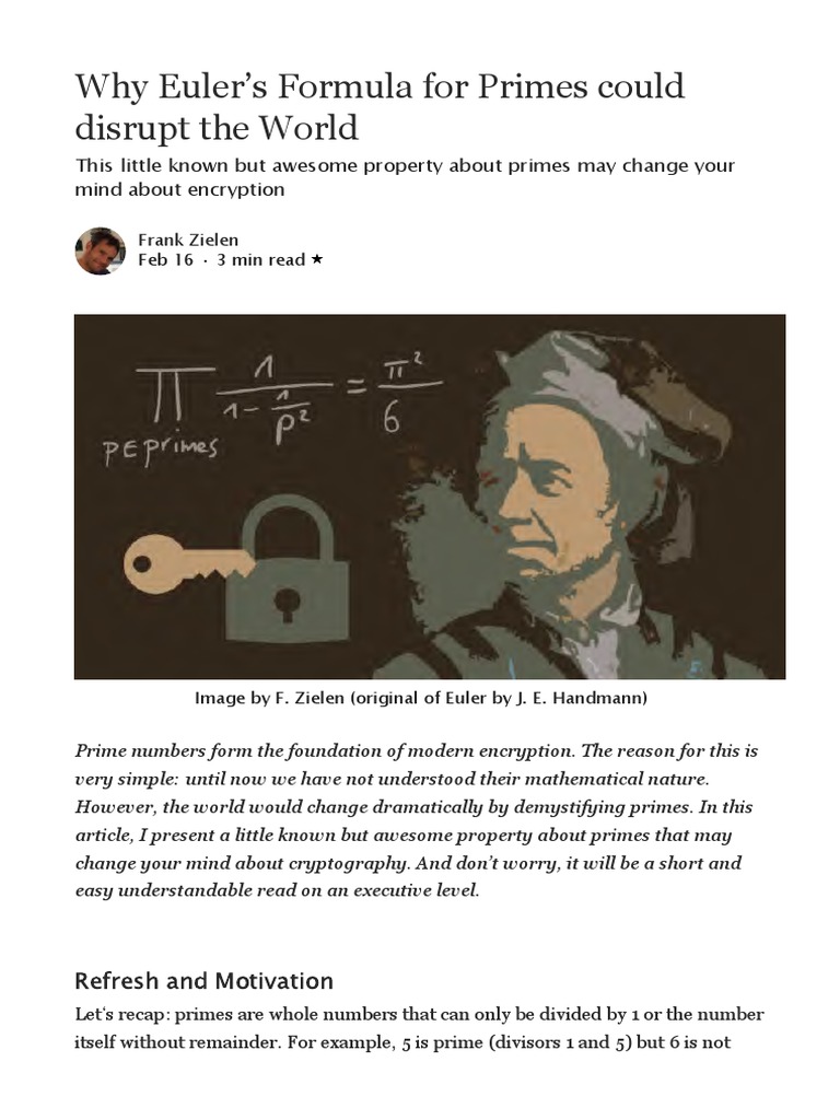 Euler's Formula For Primes | PDF