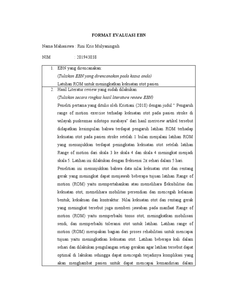 EBN Latihan ROM RINI | PDF