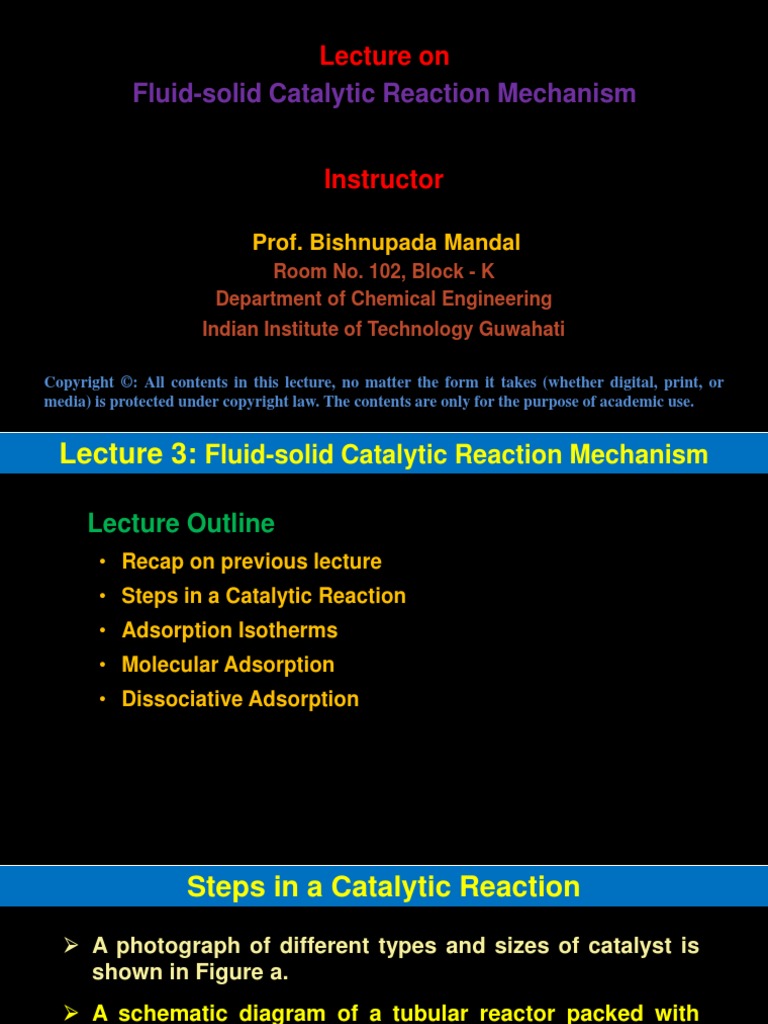 CREII-Module-I - Lecture 3 PDF | PDF | Adsorption | Chemical Reactions