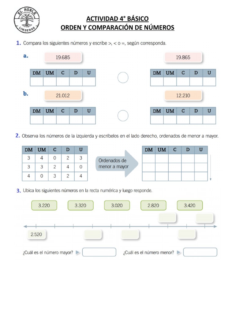Números: Orden y Comparación | PDF