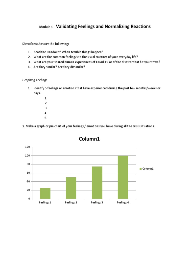 Validating Feelings and Normalizing Reactions: Column1 | PDF
