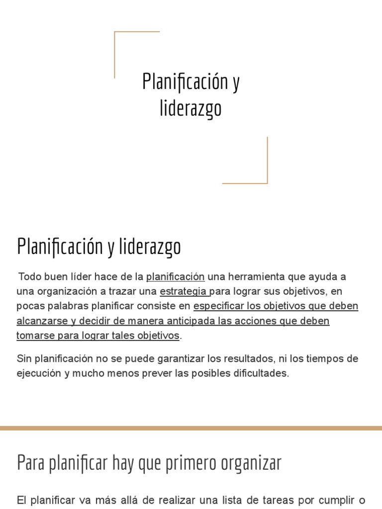 Planificación y Liderazgo PDF | PDF | Planificación | Liderazgo