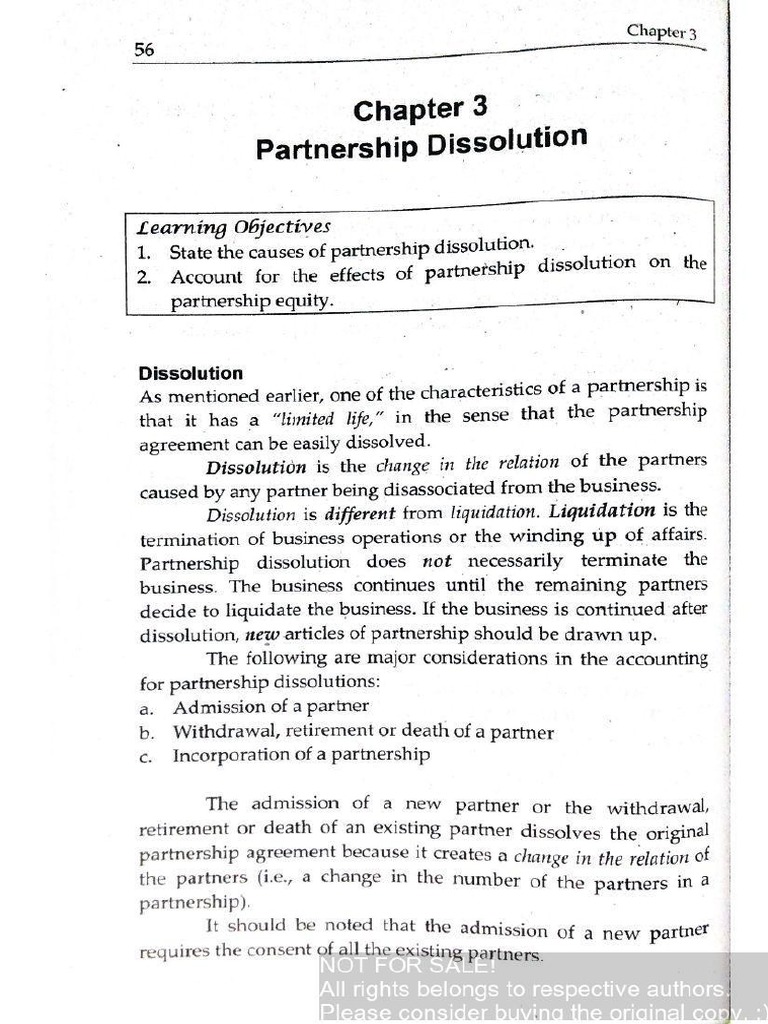 Chapter 3 - Partnership Dissolution | PDF