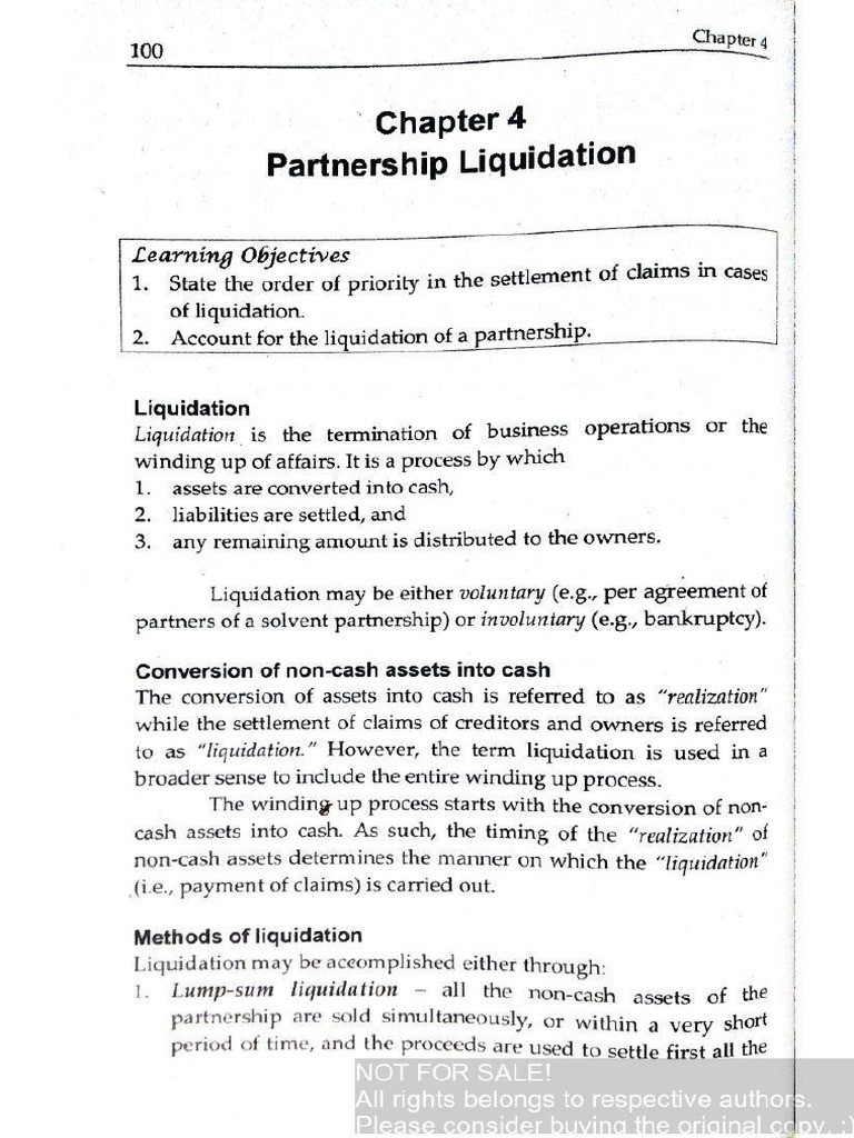 Chapter 4 - Partnership Liquidation | PDF