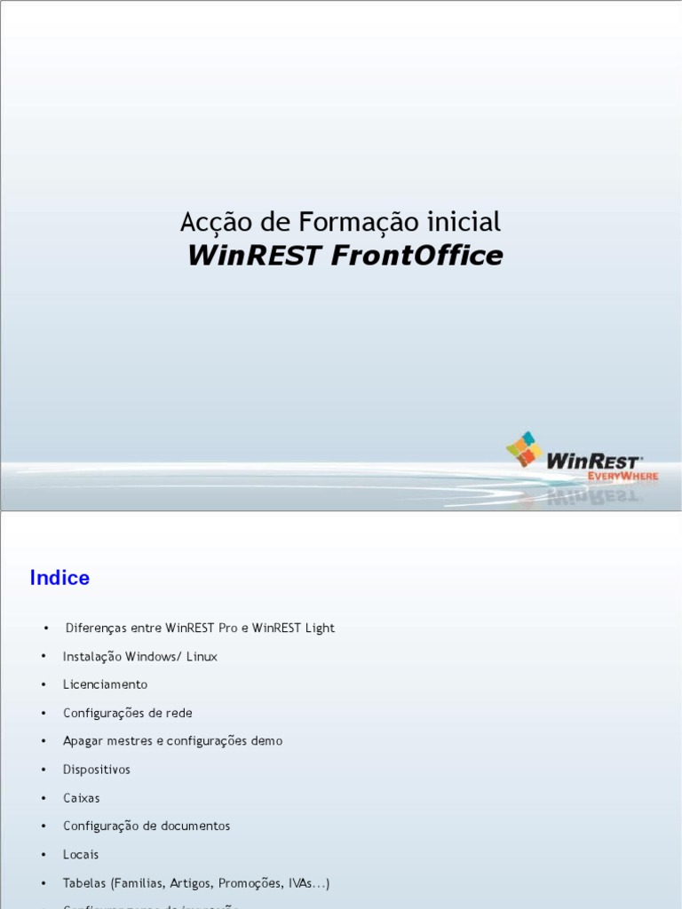 Formação Inicial WinREST FO | PDF | Linux | Microsoft Windows