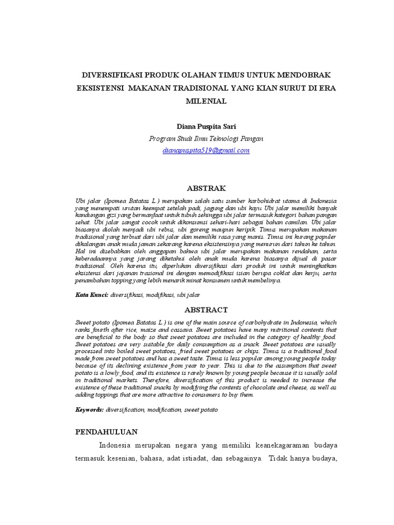 Timus Ubi Jalar PDF | PDF