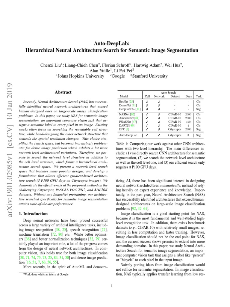Auto-DeepLab Hierarchical Neural Architecture Search For Semantic Image Segmentation | PDF ...