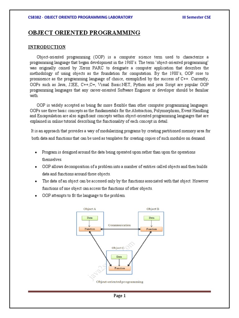 20-21 Oop Manual-Final-1 | PDF | Inheritance (Object Oriented Programming) | Class (Computer ...