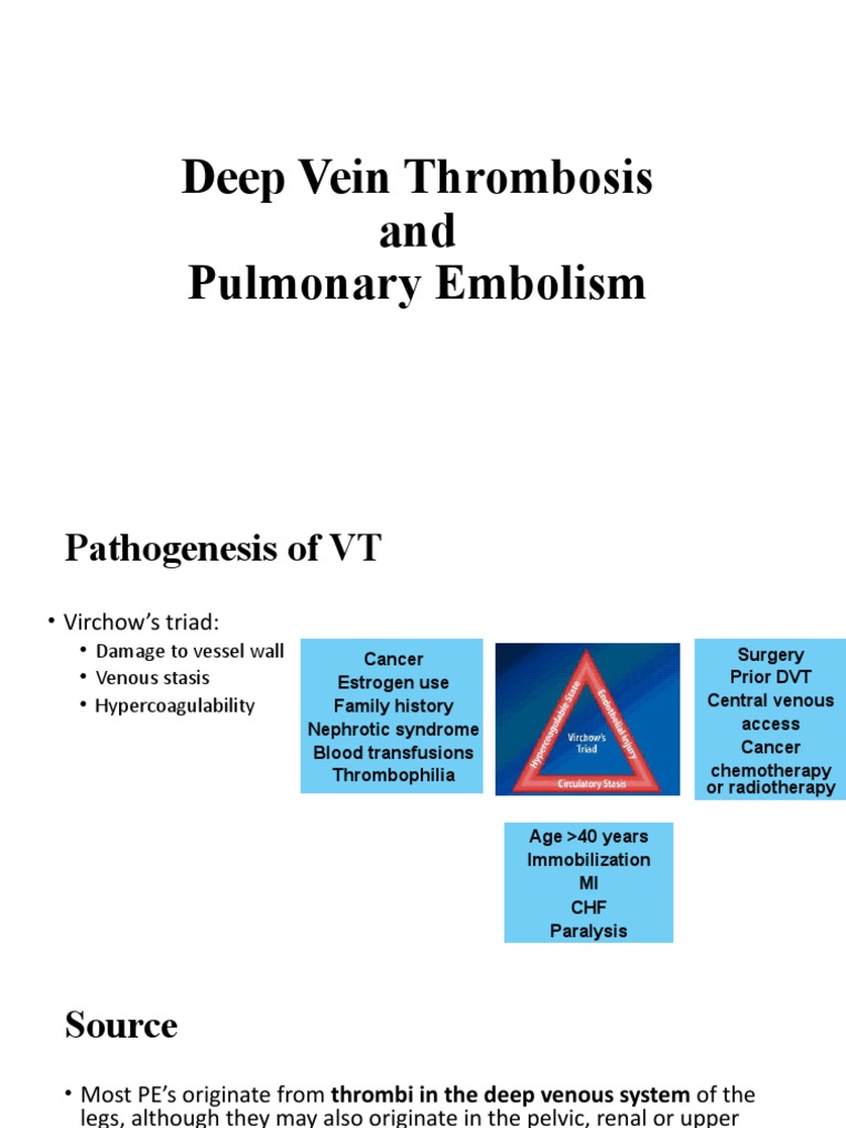 DVT and PE | Download Free PDF | Thrombosis | Hematology