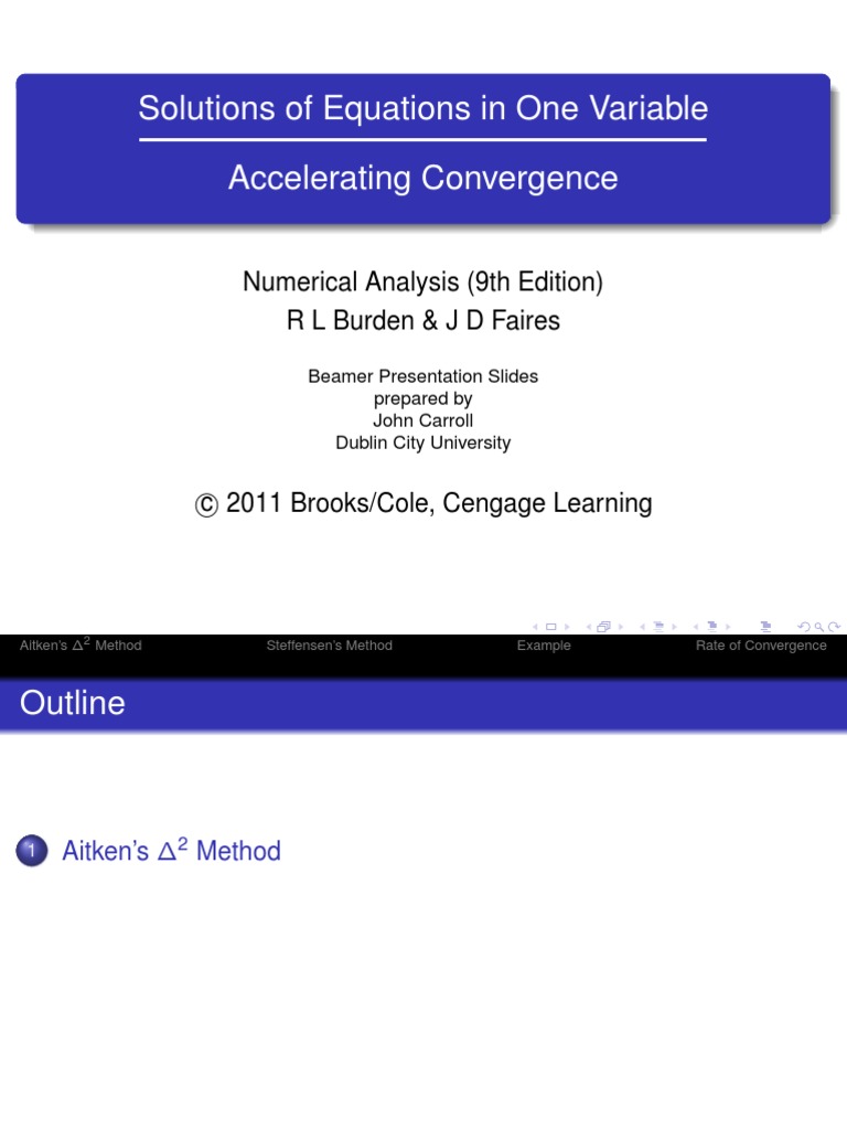 Aitken's and Steffensen's Methods Explained | PDF | Numerical Analysis ...